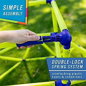 Eezy Peezy Monkey Bars Climbing Tower - Active Outdoor Fun for Kids Ages 3 to 6 Years Old, Green/Blue.