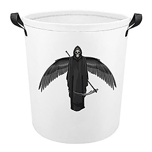 Death Grim Reaper Large Laundry Basket Hamper Bag Washing with Handles for College Dorm Portable