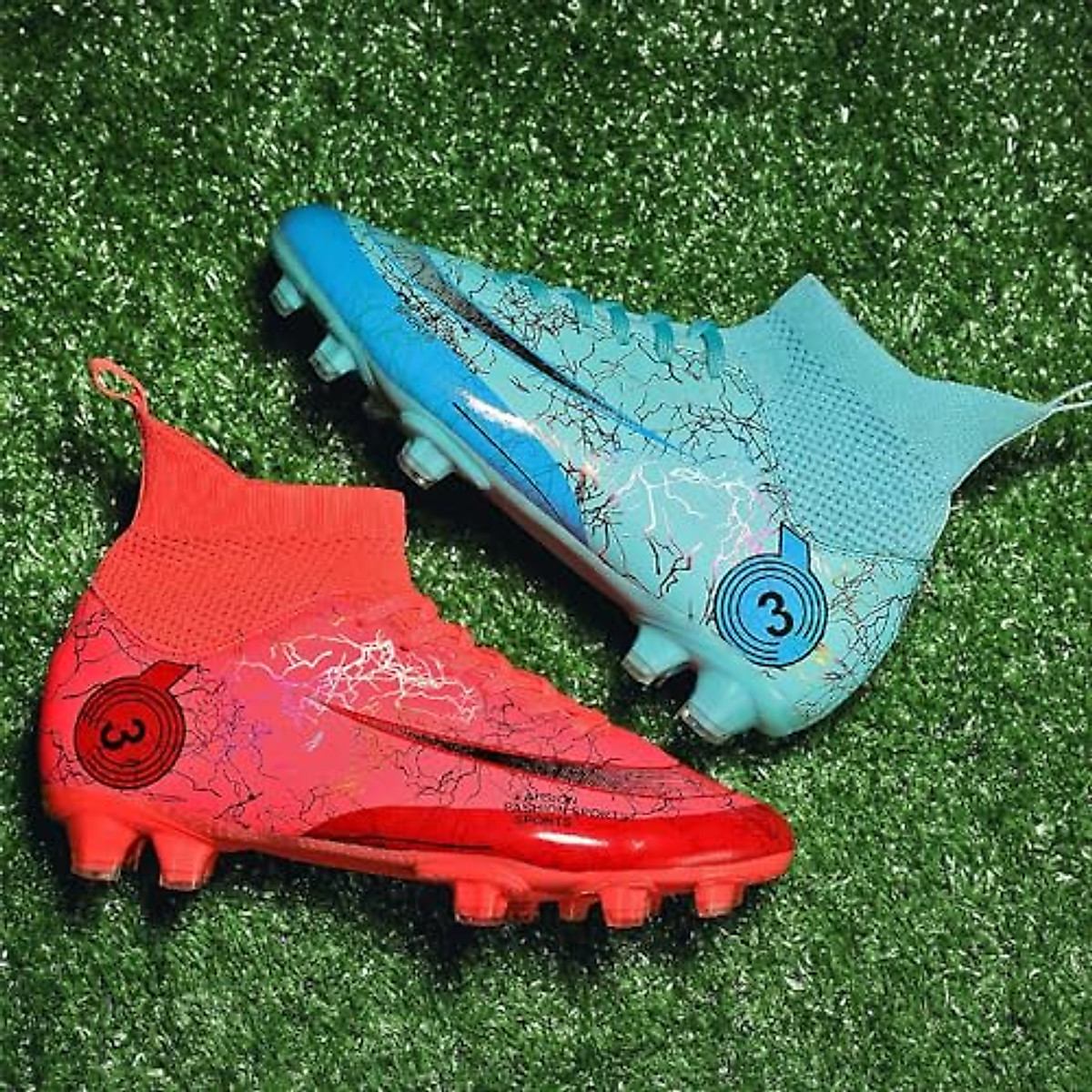 AOSENSS Unisex's Firm Ground Soccer Cleats Shoe Breathable Outdoor/Indoor/Competition/Training Youth Turf Ankle Boots