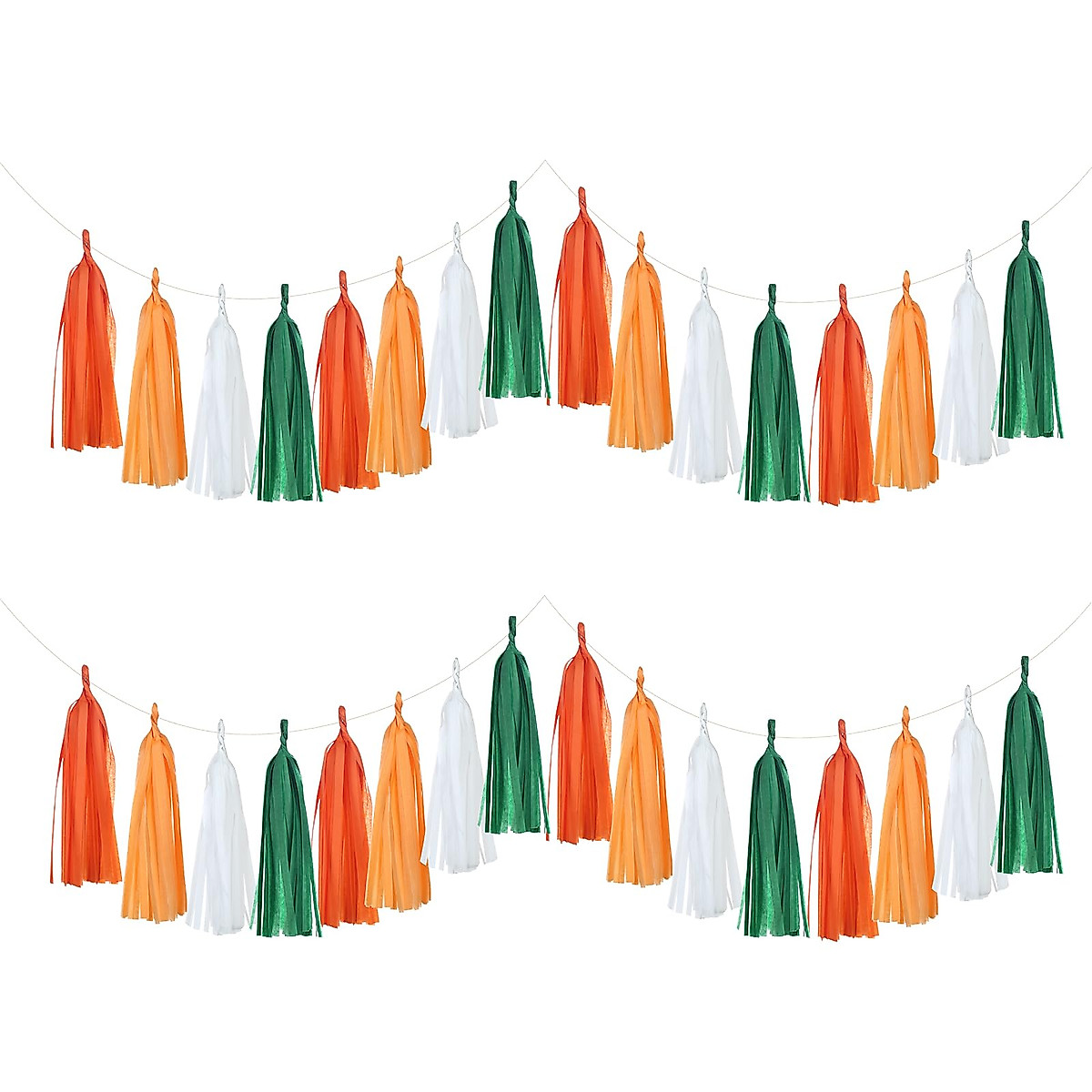 Mefuny 20Pcs Little Cutie Baby Shower Party Tassel Garland Tissue Paper Tassels Banner DIY Kit Orange Green White Tassel Banner Tangerine Citrus Themed Party Decoration Supplies