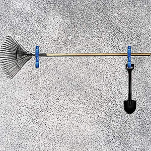 4 PCS Set Wide Pool Pole Hangers Heavy Duty Blue Aluminium Holder Hooks with Screws Perfect Hook Holders for Swimming Pool,Telescopic Poles,Skimmers,Nets Brushes,Vacuum Hose,Garden Equipment Etc