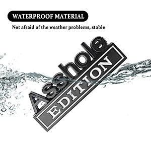 Asshole Edition Custom Car Emblem,3D Heavy Metal Car Badges Car Decals with Strong Car Emblem Adhesive,One of The Best Automotive Exterior Accessories Decoration (Black/White)