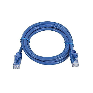 Monoprice Cat6 5ft Blue Patch Cable UTP 24AWG 550MHz Pure Bare Copper Snagless RJ45 Flexboot Series Ethernet Cable