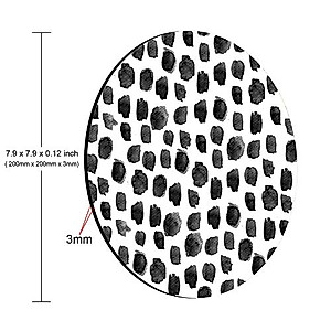 Smooffly Polka Dot Mouse Pad, Polka Dot Print, Dot Pattern, Gift for Her, Cute Round Mousepad, Cute Desk Accessories, Office Decor, Desk Decor, Mouse Pads