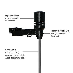 WinBridge Portable Collar Clip Microphone 3.5mm Audio Compatible with All WinBridge Voice Amplifiers S6