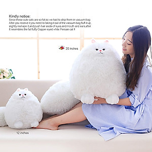 Winsterch Giant Cat Stuffed Animal,Big Stuffed Animal 20 Inches Plush Cat Animal Baby Doll Birthday Mother's Day Christmas Day Gifts for Kids,Boys,Girls,Large Fluffy White Stuffed Cat Plush Toy