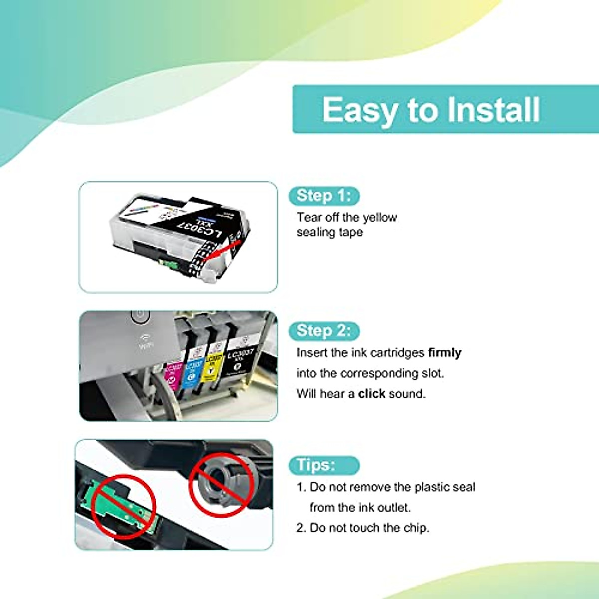 Miss Deer Compatible LC3037 Ink Cartridges High-Yield Replacement for Brother LC 3037 XXL LC-3037XXL LC3037BK for MFC-J6945DW MFC-J6545DW MFC-J5845DW MFC-J5945DW (Black Cyan Yellow Magenta, 4 Packs)