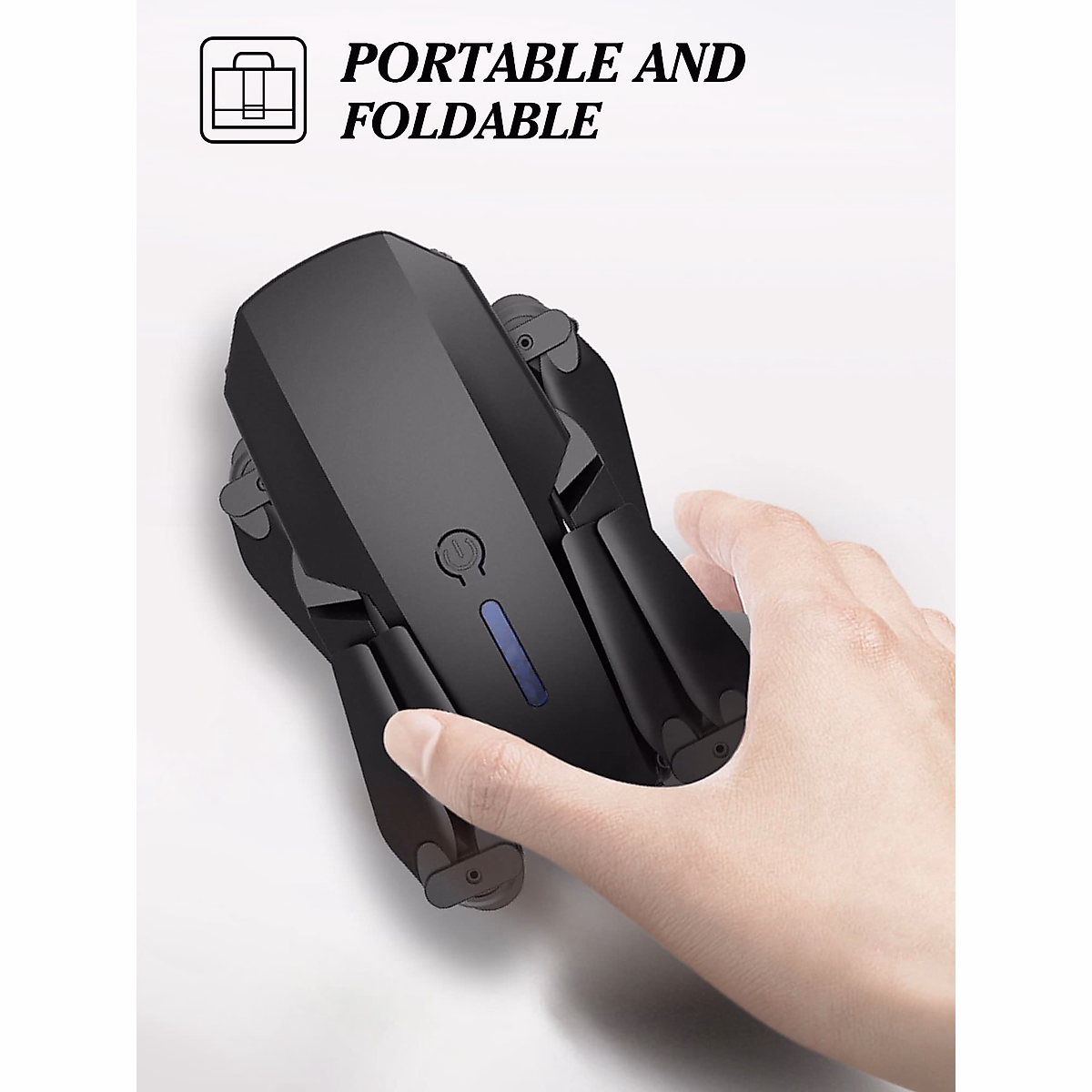 Kids Drone with Camera Foldable Mini Drone for Kids Boys Beginners Toys Drone Gestures Selfie One Key Start 360° Flips 2 Batteries Toy Gifts for Boys Black