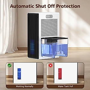 NineSky Dehumidifier for Home, 95 OZ Water Tank, 7000 Cubic Feet(720 sq.ft) Dehumidifiers for Bathroom, Bedroom with Auto Shut Off, Two Working Modes and 7 Colors LED Light