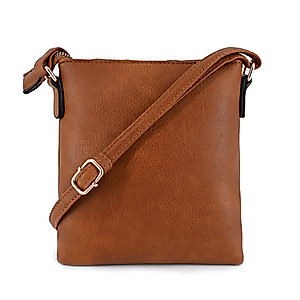 V+BENIE Gold Button Small Crossbody Bag, Brown