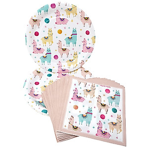 Llama Alpaca Party Biodegradable Paper Napkins for All Events & Occasions, 40 Count Total (2-Pack)