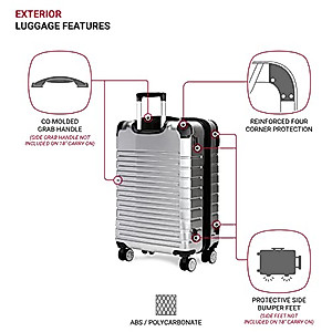 SwissGear 7782 Hardside Expandable Luggage with Spinner Wheels, Silver, Checked-Medium 24-Inch