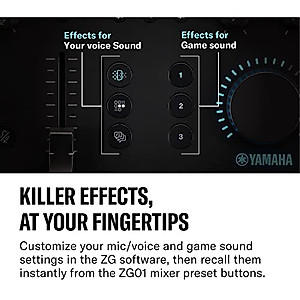 Yamaha ZG01 Gaming Mixer for Voice Chat and Game Streaming