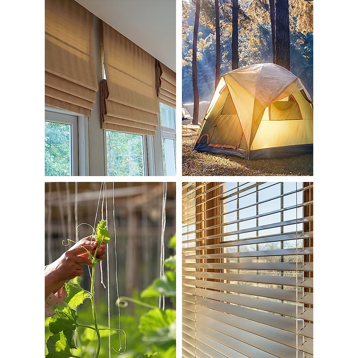 Mandala Crafts Strings Lift Cords - Roman Shades Cord Brown 2mm Nylon Cord - 109 Yds Braided Nylon String