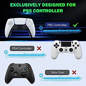 MoKo Keyboard for PS5 Controller with Green Backlight, Bluetooth Wireless Mini Keypad Chatpad for Playstation 5, Built-in Speaker & 3.5mm Audio Jack for PS5 Controller Accessories