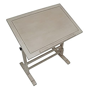 SD STUDIO DESIGNS Vintage Solid Wood Drawing/Drafting Table with 36" x 24" Angle Adjustable Top, 36", Coastal Whitewash