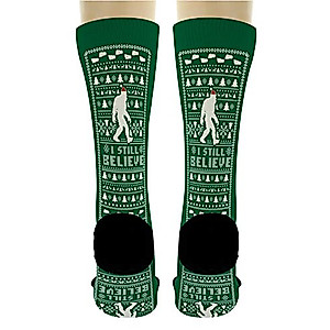 Holiday Socks I Still Believe Bigfoot Socks Sasquatch Christmas Clothes 1-Pair Novelty Crew Socks
