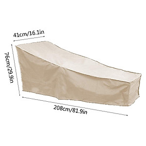 BORDSTRACT Outdoor Chaise Lounge Cover, Waterproof Pool Lounge Chair Cover, 82Lx30Wx31H inch Protection Covers for Patio Furniture, Chaise Lounge Chair, Beach Chair(Beige)
