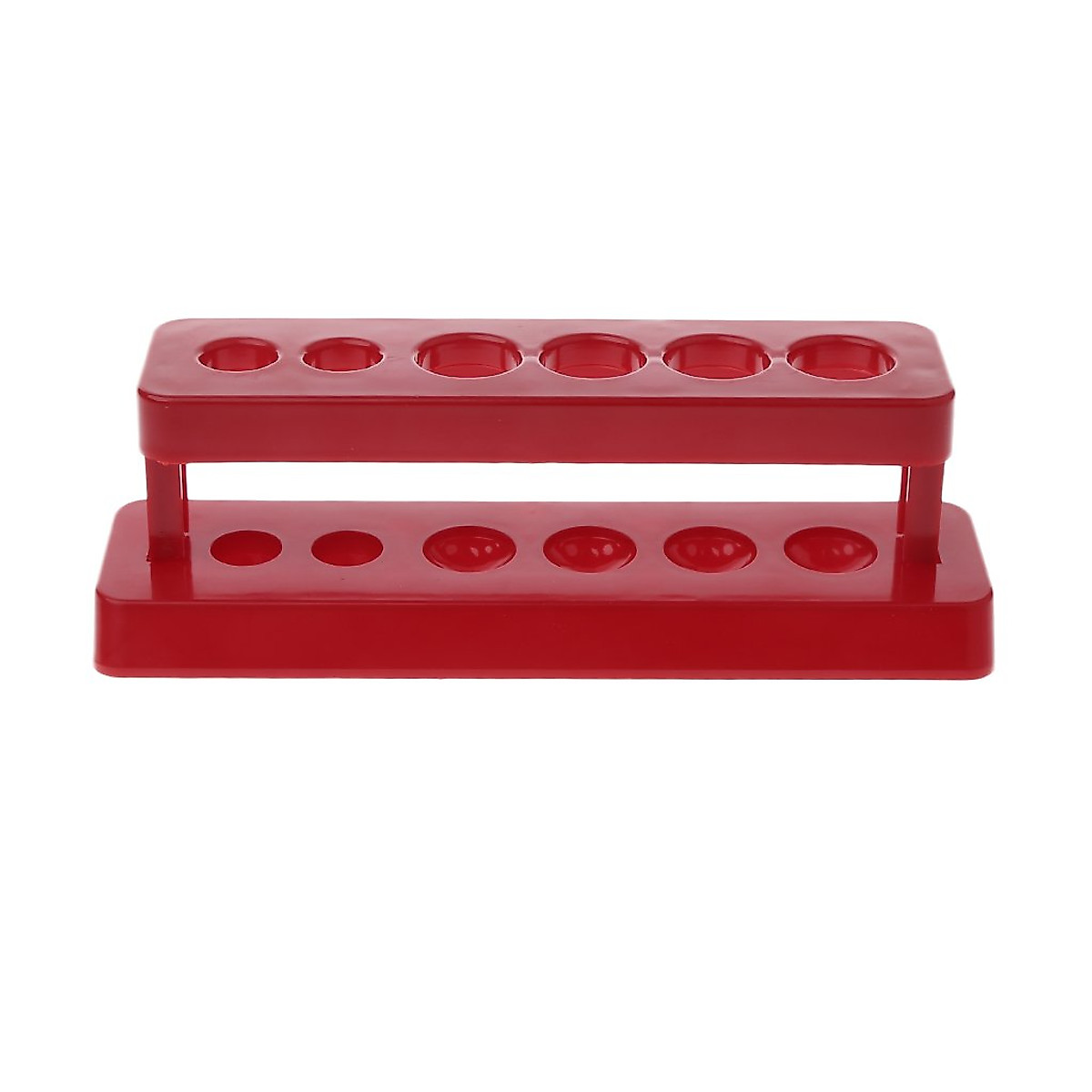 Plastic Test Tube Rack,1pc Test Tube Holder 6 Holes Laboratory Test Tube Rack Holder Red Stand Burette Stand Shelf for Test Tubes