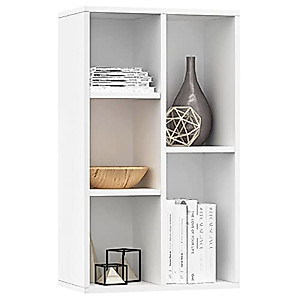 Sideboard with 5 Storage Compartments, Multifunctional Display Stand for Living Room and Office, Chipboard, 19.7" x 9.8" x 31.5"