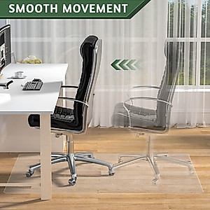 Futurwit Office Chair Mat for Hardwood Floor, 48" x 30" Clear Desk Chair Mat, Transparent Plastic Chair Mat for Rolling Chairs, Easy to Clean (Rectangle)