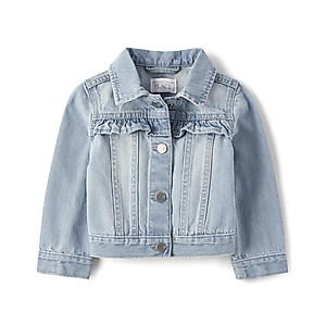 The Children's Place Baby Toddler Girl Denim Jacket, BRAMBLE WASH