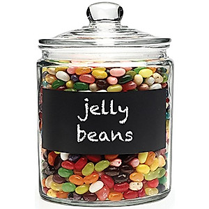 Circleware Large 1.1 Gallon Mason Jar Chalkboard Glass Canister with Lid and Handle, Kitchen Glassware Food Beverage Preserving Container.