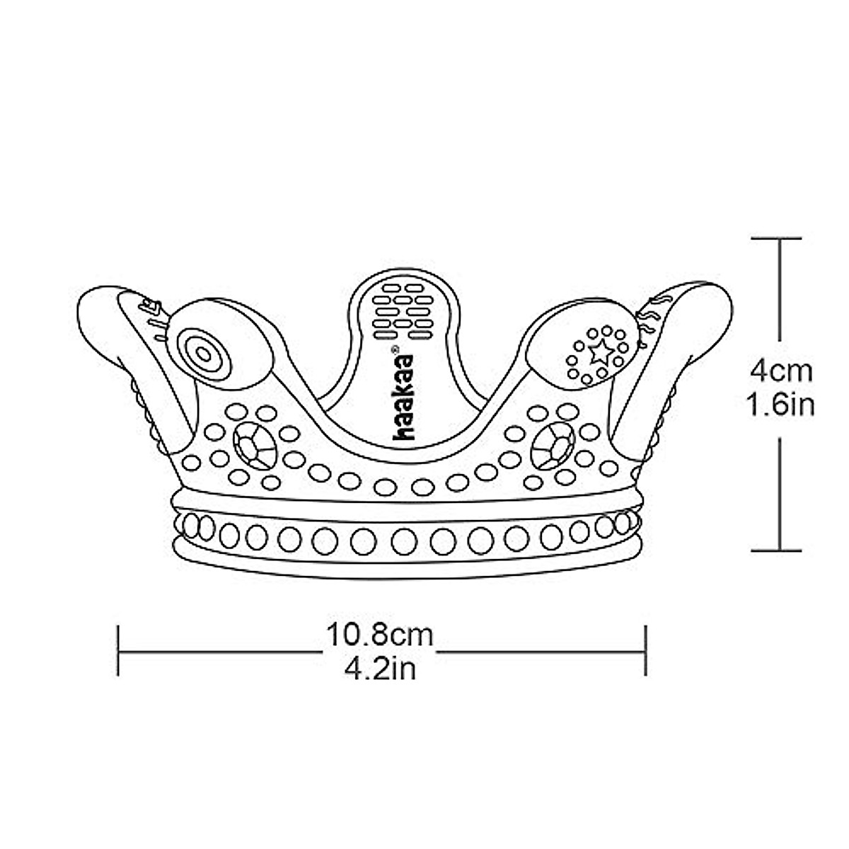haakaa Silicone Baby Teether for 3m+ Baby Teething Toy Crown Shape, Clear Color