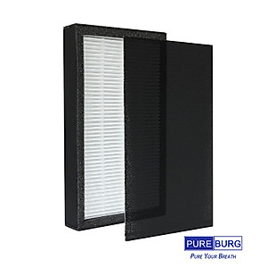 PUREBURG FLT4100 True HEPA Replacement Filter Set Compatible with GermGuardian AC4100 AC4100CA AC4150BL AC4150PCA AC4150PC AC4175W Air Purifiers,Part Number FLT4100, Filter E,FLT11CB4