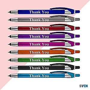Thank You Greeting Gift Stylus Pens for Touchscreen Devices - 2 in 1 Combo Pen - for Employee Appreciation, Events and Parties, Imprinted "Thank you" on each pen, 100 Pack