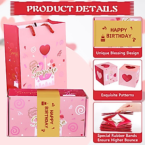 UQM Birthday Surprise Gift Box Explosion, Happy Birthday Exploding Gift Box, Funny Money Box for Cash Gift, Birthday Gifts for Women Men Best Friend Girlfriend Wife Sister…