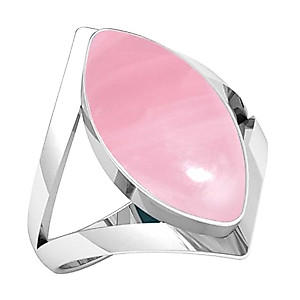 JEWELOPORIUM 925 Silver Ring for Women Size 13 Pink Rose Quartz Stone Vintage Silver Ring Engagement Gift Solitaire Jewelry