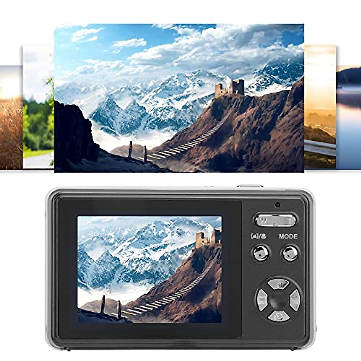 Camera Mini Portable 40MP Digital Camera 2.4 Inch IPS Screen Mini Video Camera with 16x HD Digital Zoom 32GB Video Camera (Blue) (Color : Black)