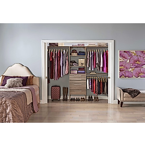 ClosetMaid 1936140 SuiteSymphony Modern 25-Inch Closet Organizer with Shelves and 4-Drawers, Natural Gray