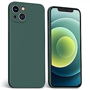 ZEZHOU Slim Silicone Case Compatible with iPhone 13 Mini, with Microfiber Liner, Shockproof Full Body Covered Ultra Thin Drop Protective Phone Case for iPhone 13 Mini 5.4", Pine Green