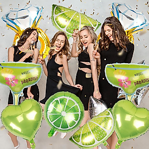 16 Pcs Margs and Matrimony Bachelorette Balloons Wedding Bridal Party Decor Large Lime Balloons Diamond Ring Balloons for Margarita Bachelorette Party Wedding Bridal Shower Decorations (margarita, 16)
