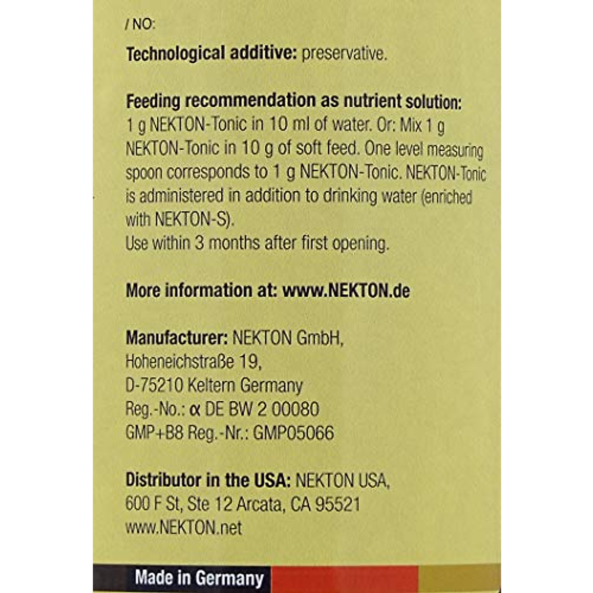 Nekton Tonic-F for Fruit-Eating Birds 100gm (3.5oz)