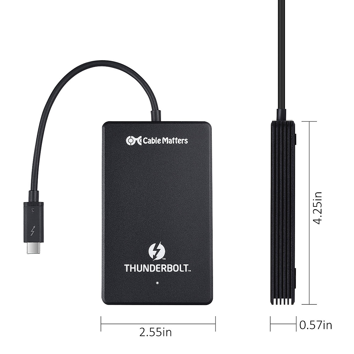 Cable Matters [Intel Certified] Bus-Powered NVMe 480GB Thunderbolt 3 SSD Drive Up to 2400 MB/s Read (Not Compatible with USB-C Ports Without The Thunderbolt Logo)