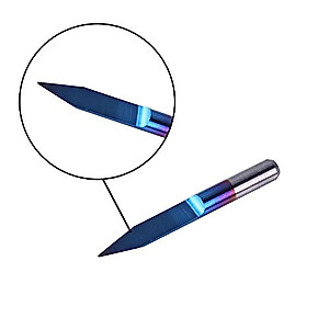 Genmitsu 10Pcs Nano Blue Coat Engraving Bits, 30 Degree 0.1mm Tip 1/8" Shank Conical V-Bit