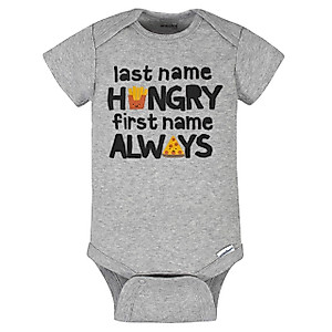 Onesies Brand Baby Boys' 8-Pack Short Sleeve Mix & Match Bodysuits, Grey Hungry, 12 Months