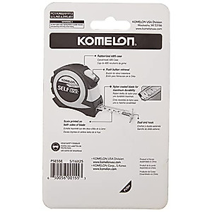 Komelon PSE55E 5M/16' Metric Self-Lock Tape Measure, Yellow/Black