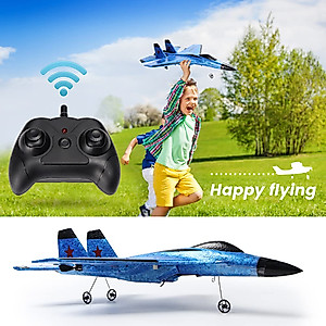 BEHORSE Remote Control Airplane RC Plane 2 Channel Remote Control Airplane Ready to Fly, 2.4GHz Easy to Control RC Glider Plane for Kids