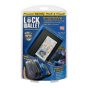 Lock Wallet Ultra Slim Compact Fits In Pockets Purses 18 sleeves RFID Blocking Wallet for Men Women (Red)