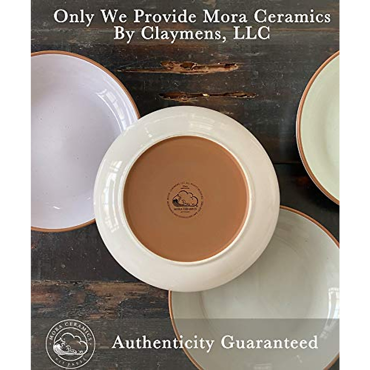 Mora Ceramic Large Pasta Bowls 30oz, Set of 4 - Serving, Salad, Dinner, etc Plate/Wide Bowl - Microwave, Oven, Dishwasher Safe Kitchen Dinnerware - Modern Porcelain Stoneware Dishes, Vanilla White