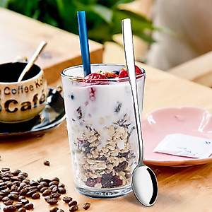 Eagrye Stainless Steel Long Handle Iced Cream Tea Spoon, Set of 12