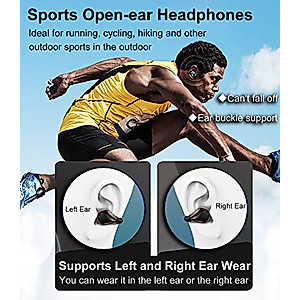 Single Bone Conduction Earbuds Open Ear Headphones Wireless Bluetooth Workout Headphones Open Ear Earbuds Sweat Resistant for Sports Running Headphones Exercise Around Mini Sport Open Earbuds, Black