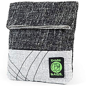 DIME BAGS Large Multi-Purpose Bag | Cross Body Hemp Purse with Adjustable Strap & Airtight Baggie Included (Large, Static Black)