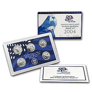 2004 S U.S. Mint Proof State Quarter Set - 5 Coins - OGP Original Government Packaging Superb Gem Uncirculated