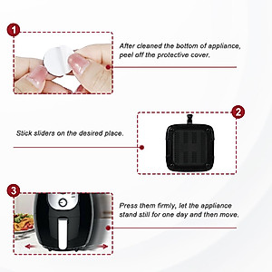GINOYA Kitchen Appliance Sliders, 16pcs DIY Adhesive Appliance Movers for Air Fryer Coffee Maker Easy Moving Saving Space (Black)