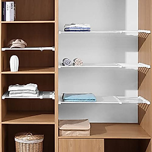 Cabilock Cabinet Shelf Metal Shelving Expandable Closet Tension Shelf Rod Organizer for Bathroom Kitchen Cupboard Wardrobe Bookshelf Storage Rack 50-80cm Cabinet Shelf Metal Shelving